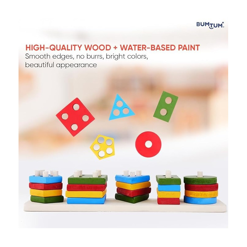 Rolimate Creative Craft Recognition Geometric Shape Sorter Educational Learning Toy For Kids